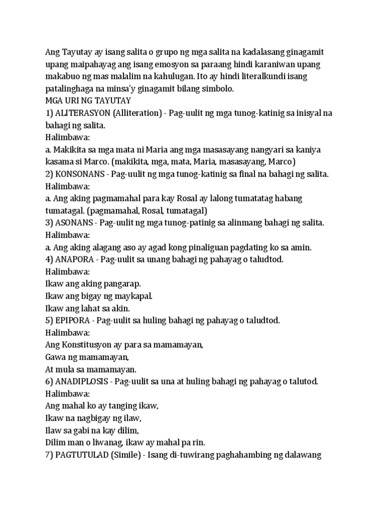 Tayutay | PDF