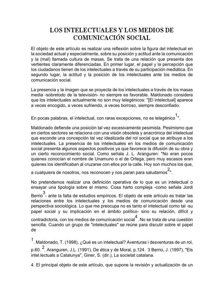 Los Intelectuales | PDF | Intelectual | Sociedad