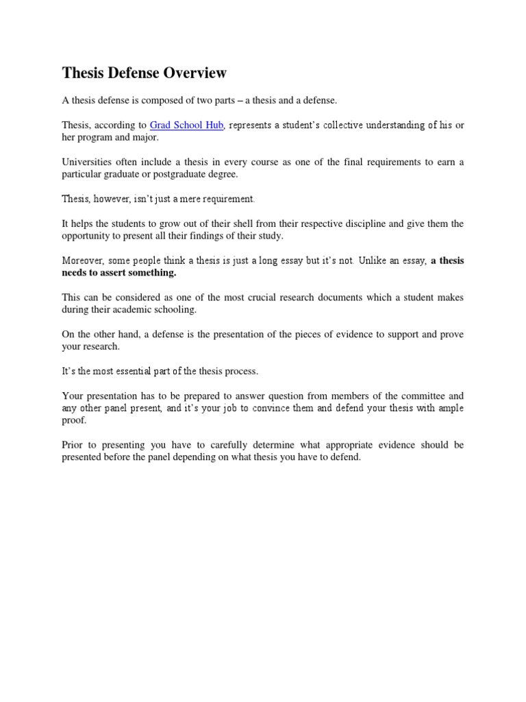 Thesis Defense Overview | PDF | Thesis | Postgraduate Education