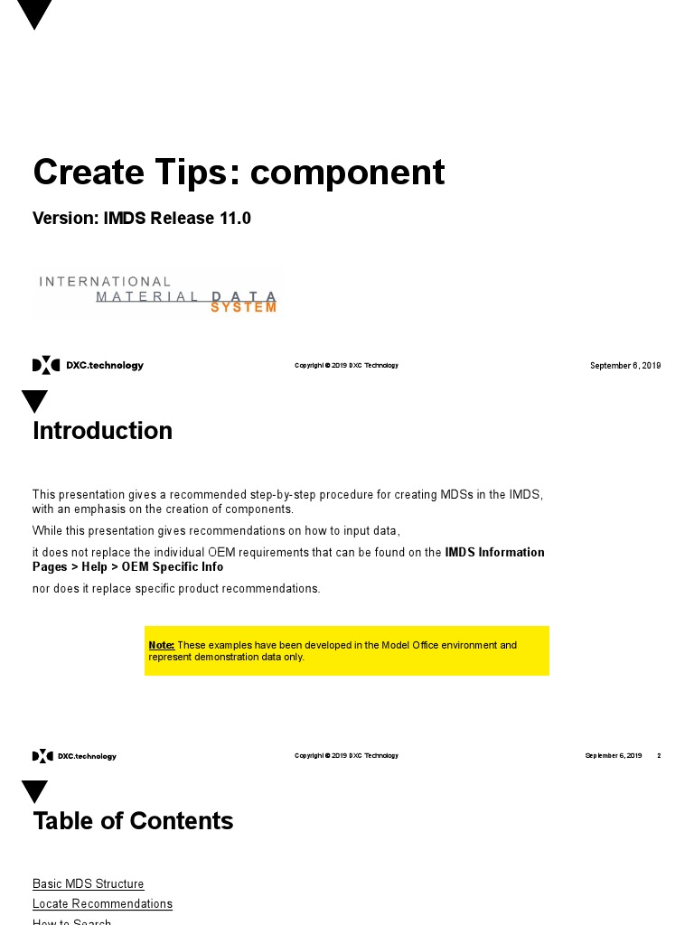 IMDS Create MDS Tips - Component | PDF | Recycling | Scrap