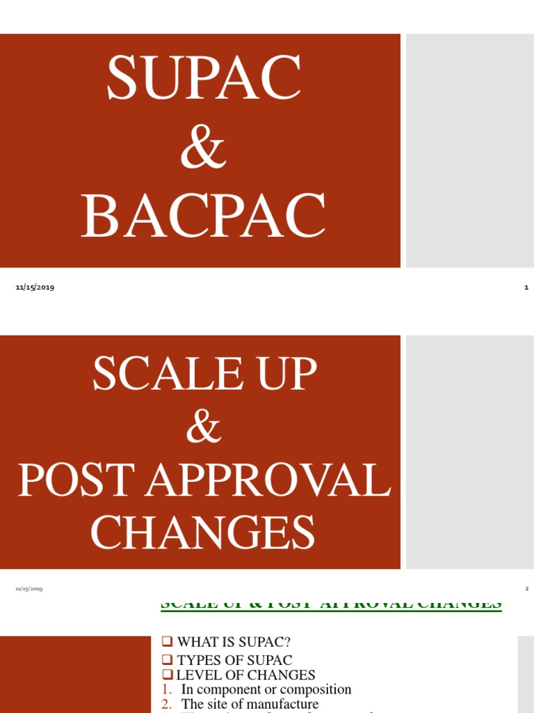 Bacpac & Supac | PDF | Specification (Technical Standard) | Pharmaceutical Formulation