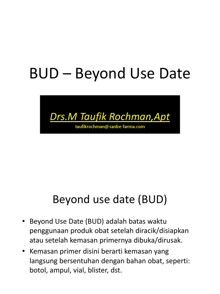 "Panduan Beyond Use Date (BUD)" | PDF