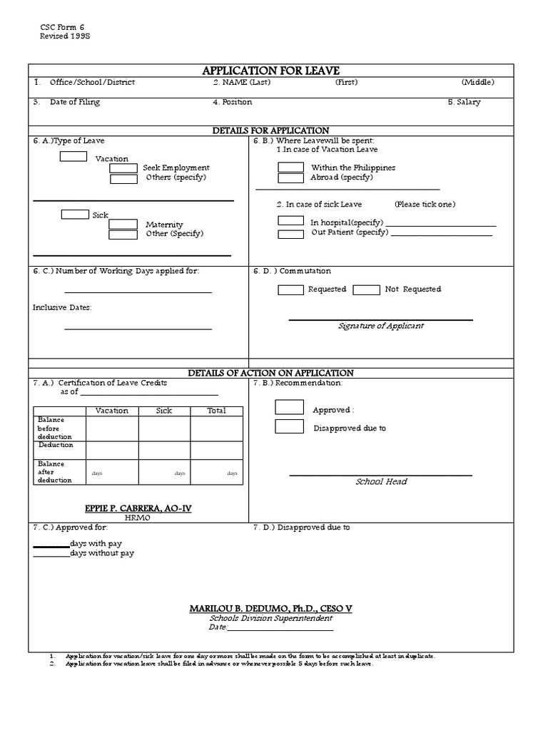 Application For Leave: Signature of Applicant | PDF | Government | Business