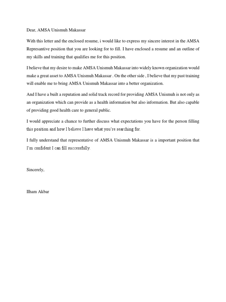Contoh Motivation Letter | PDF