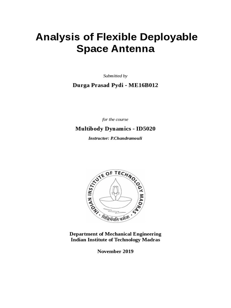 Deployable Space Antenna | PDF | Kinematics | Potential Energy