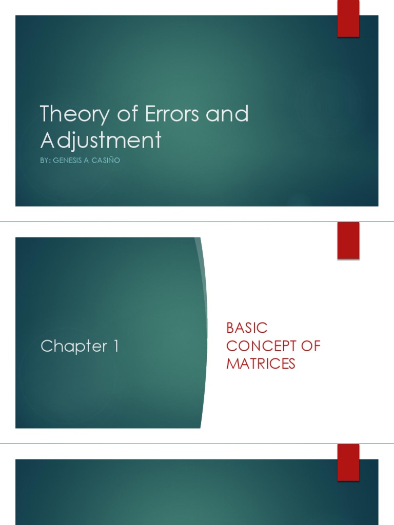 Theory of Errors and Adjustment | PDF | Determinant | Matrix (Mathematics)
