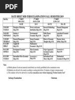 DATE SHEET of Mid Term 2025-2026 | PDF