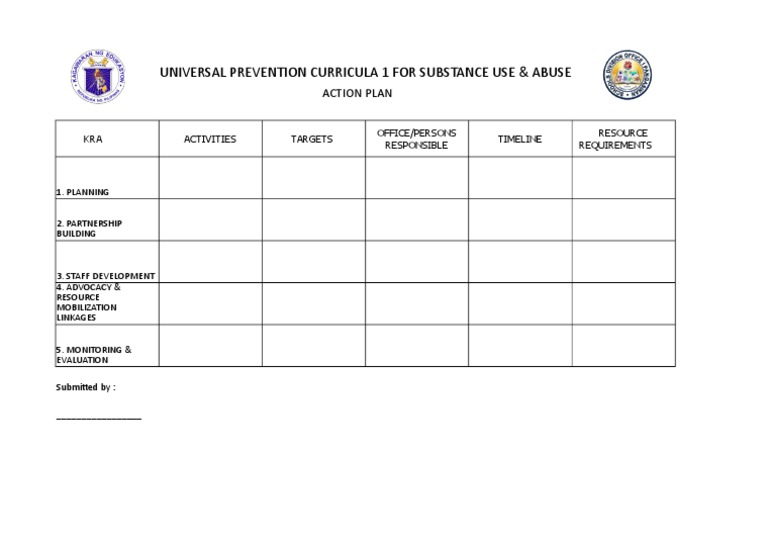 Universal Prevention Curriculum Action Plan | PDF | Business
