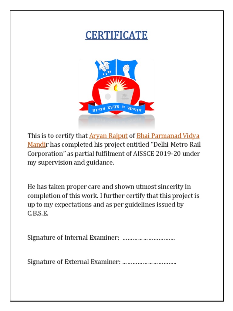 DMRC Certificate and Acknowledgement | PDF | Art