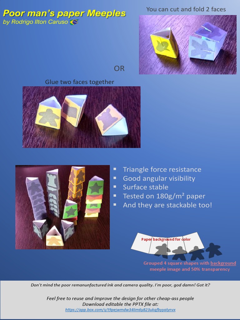 DIY Paper Meeples Guide | PDF | Imaging | Optics