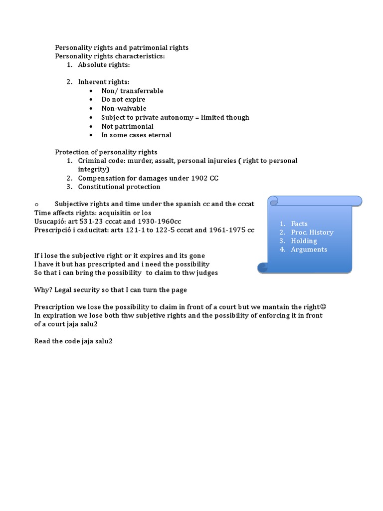 Personality Rights and Patrimonial Rights | PDF