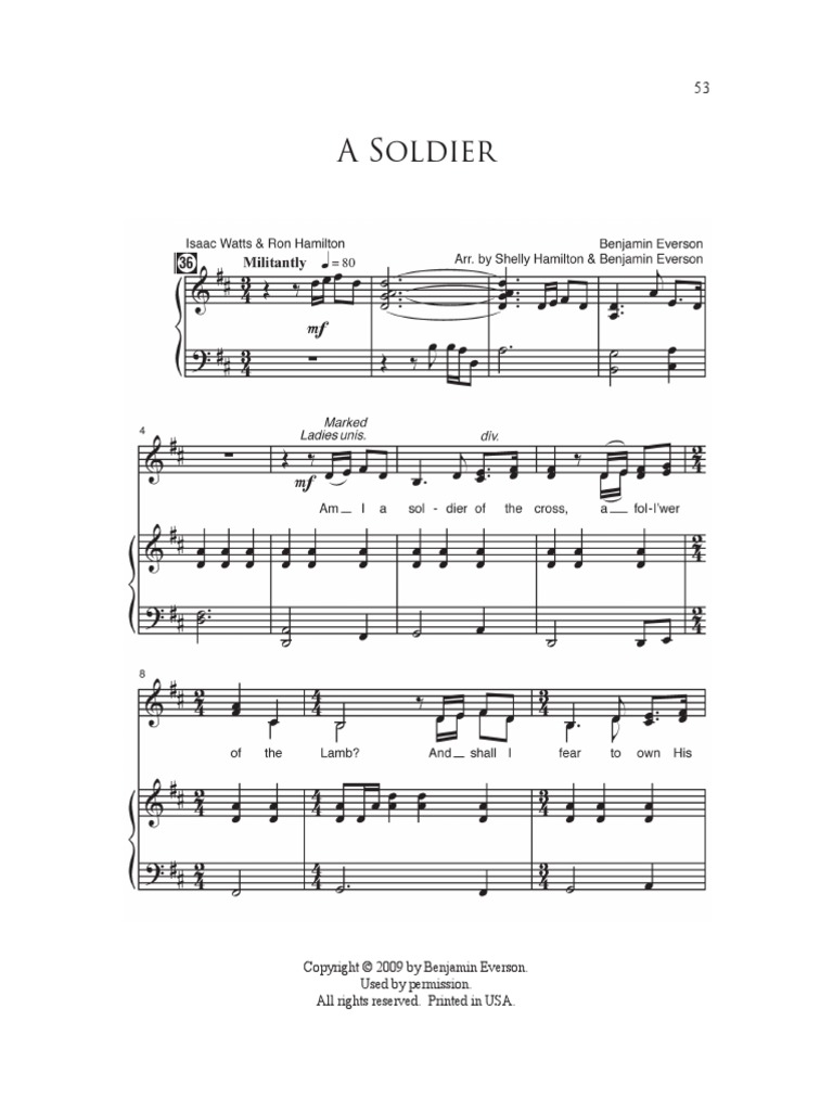A Soldier: Used by Permission. All Rights Reserved. Printed in USA | PDF