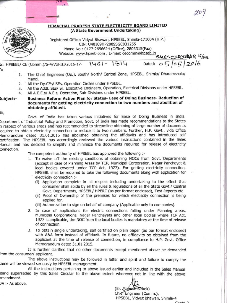 Sales Circular Hpseb | PDF