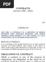 Obligations and Contracts Reviewer - Contracts | PDF | Offer And Acceptance | Consideration