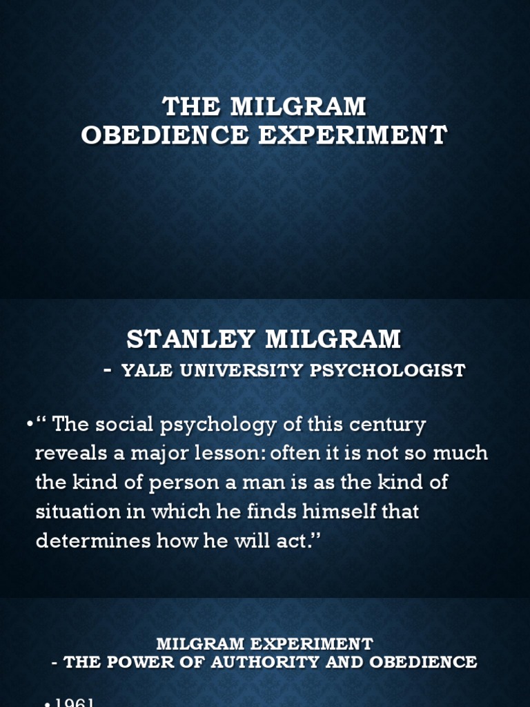 Milgram Experiment | PDF | Obedience (Human Behavior) | Conformity