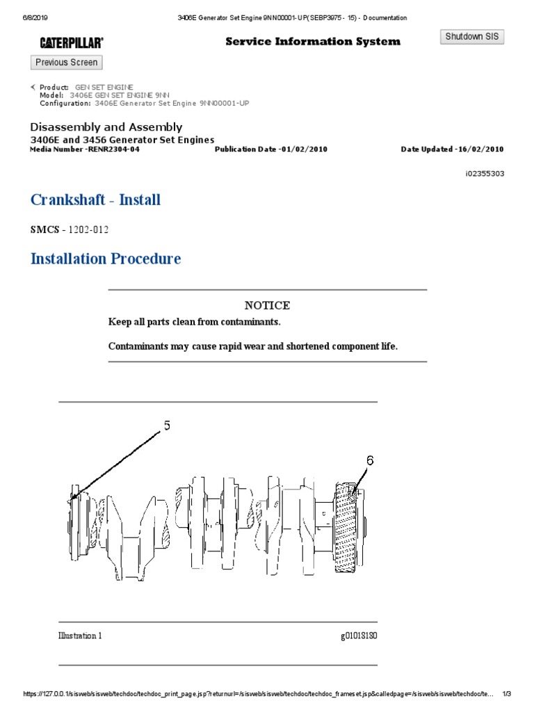 Crankshaft - Install: Disassembly and Assembly | PDF | Bearing ...