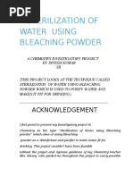 Sterilisation Using Bleaching Powder A Chemistry Investigatory Project | PDF | Bleach | Water ...