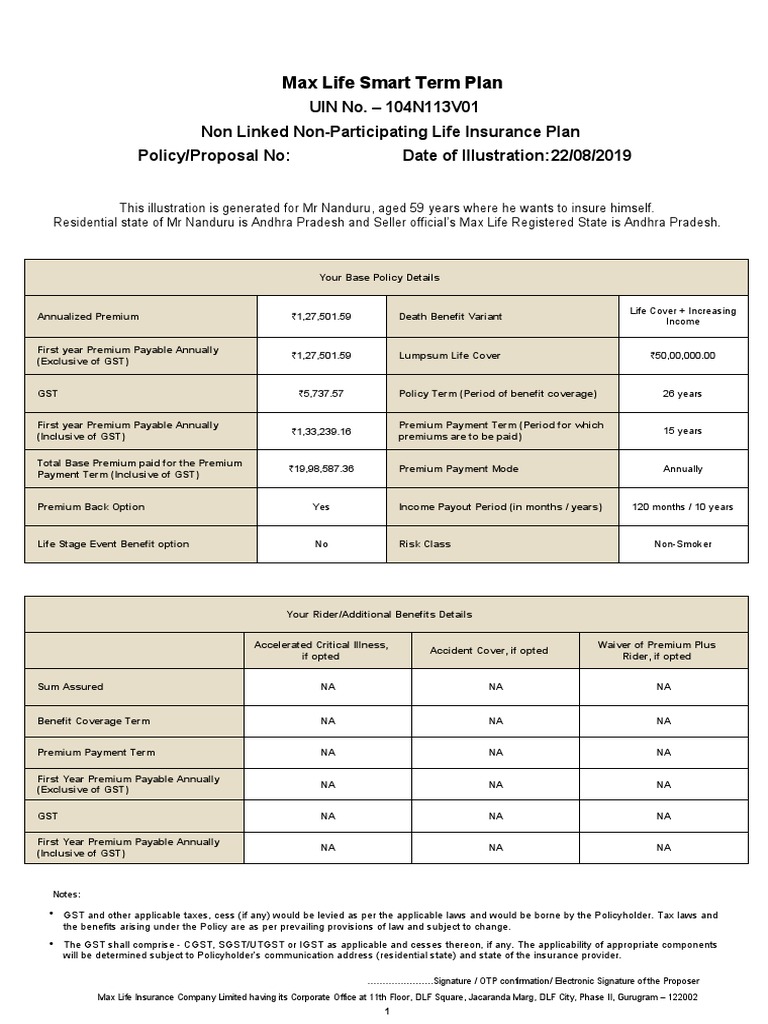 Max Life Smart Term Plan | PDF | Life Insurance | Insurance