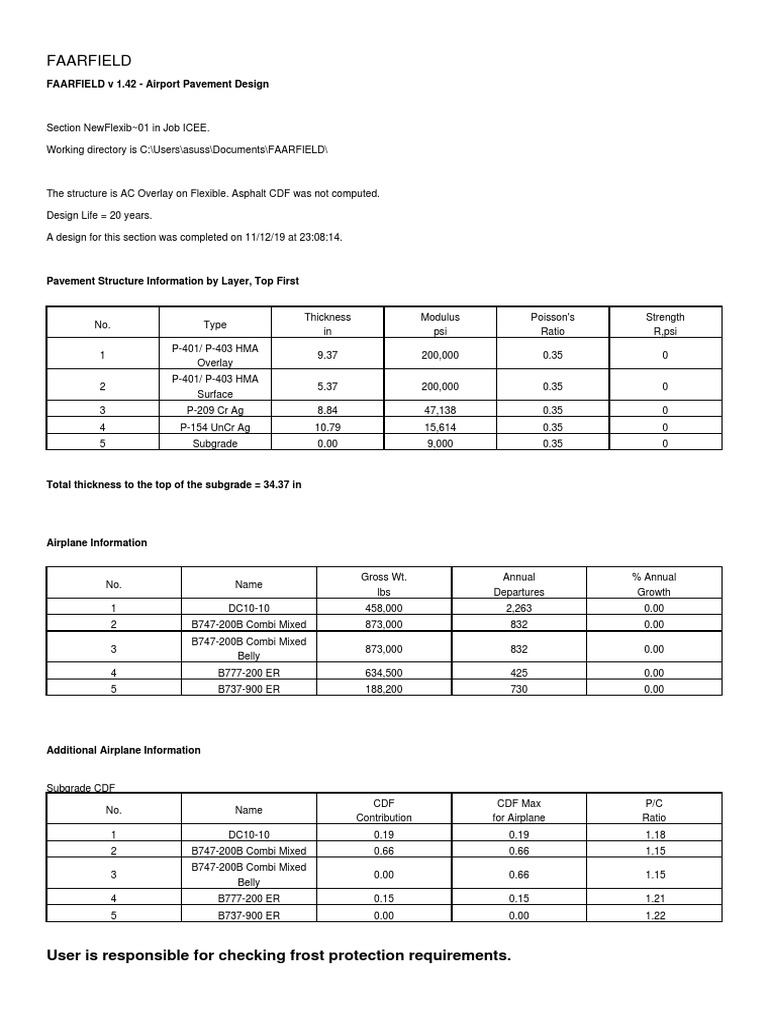 Faarfield: FAARFIELD V 1.42 - Airport Pavement Design | PDF | Road ...