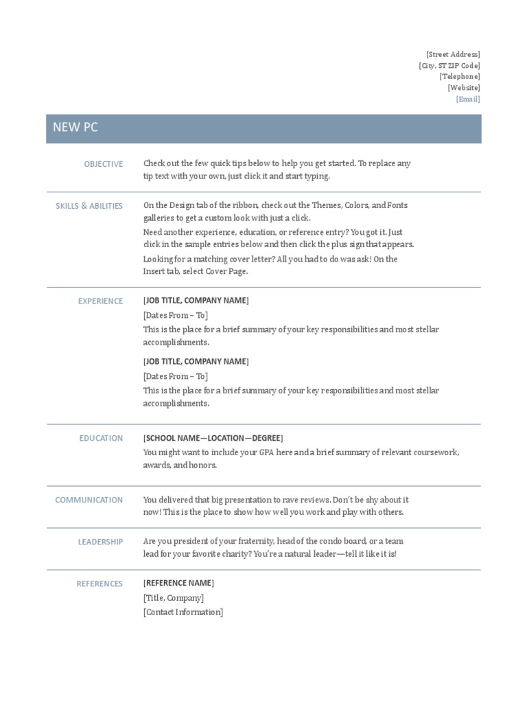 Resume Template and Tips Guide | PDF