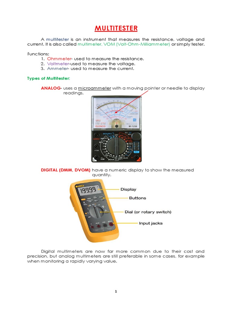 Multitester | PDF | Measuring Instrument | Quantity