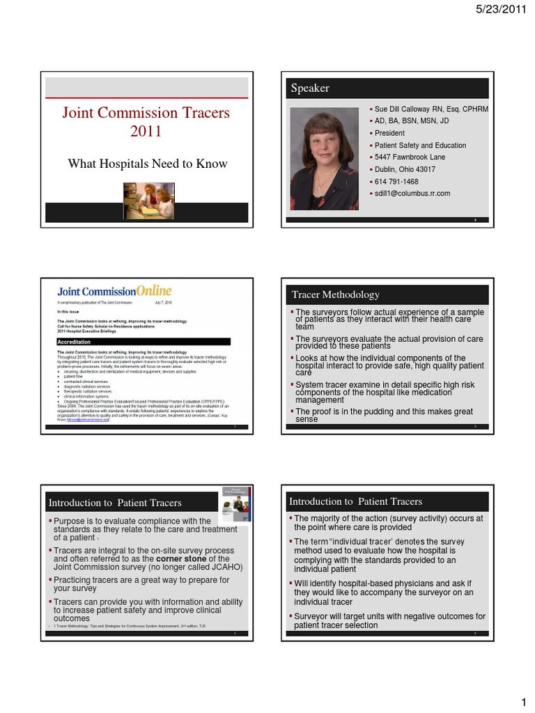 2011 Joint Commission Patient Tracers Guide | PDF | Emergency ...