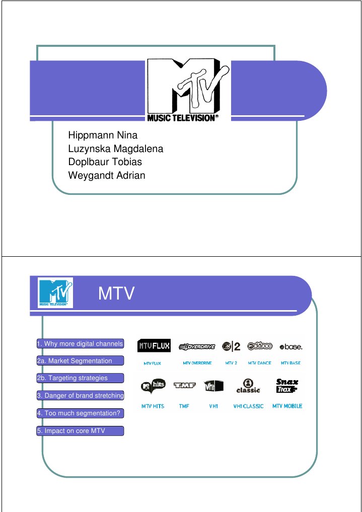 MTV | PDF | Mtv | Market Segmentation