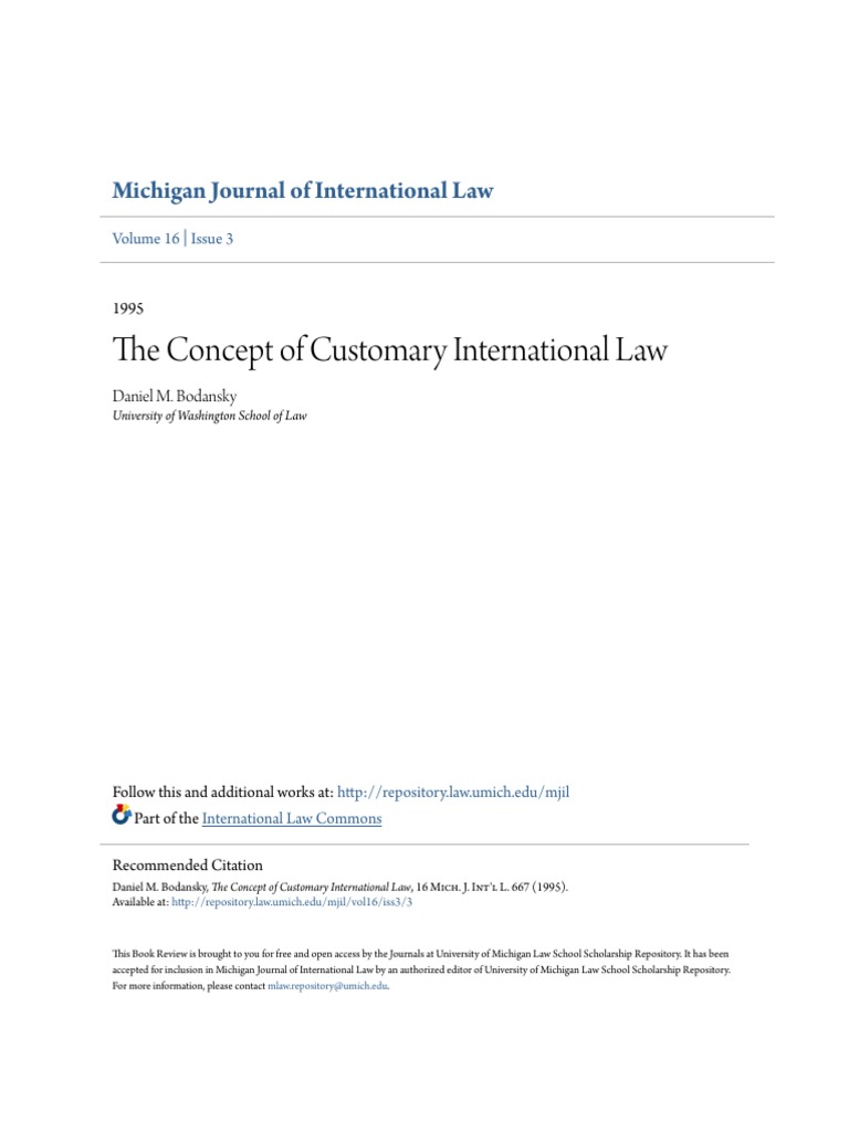 The Concept of Customary International Law PDF | PDF | International ...