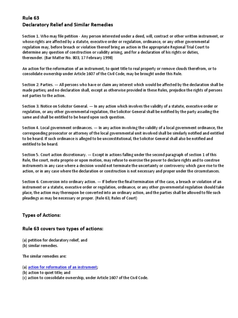 Declaratory Relief Actions Explained | PDF | Declaratory Judgment | Lawsuit