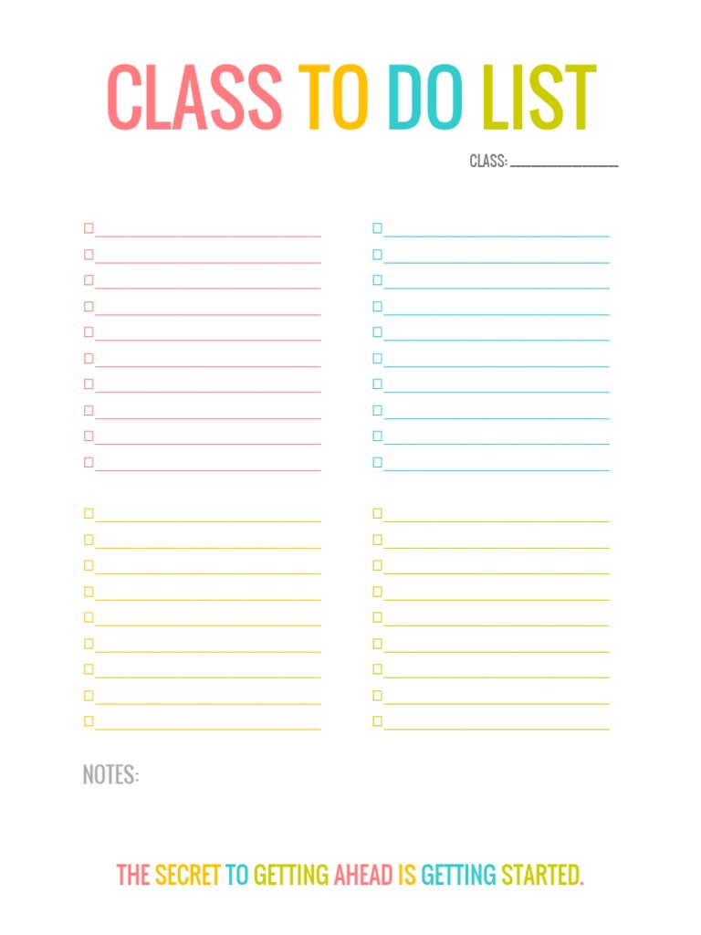 Class To-Do List PDF | PDF