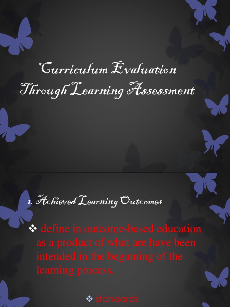 Curriculum Evaluation Through Learning Assessment Report | PDF ...