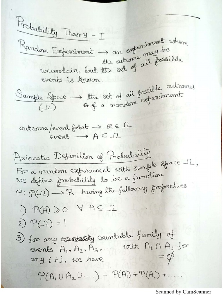 Probability Notes | PDF