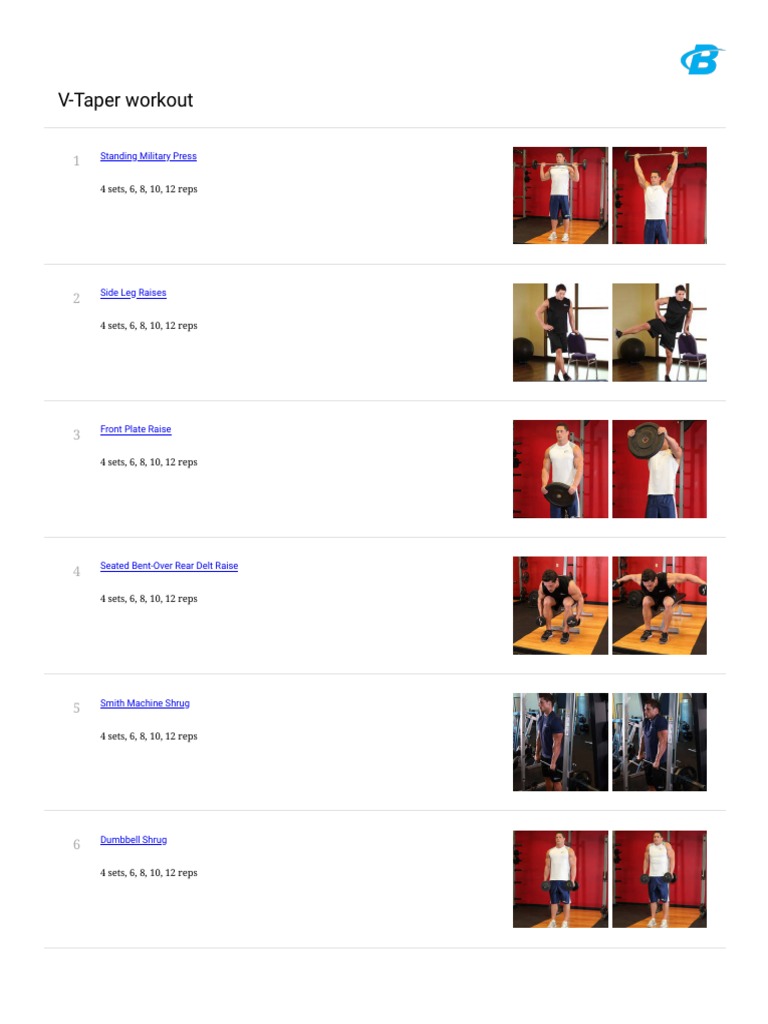 V-Taper Workout: Standing Military Press | PDF