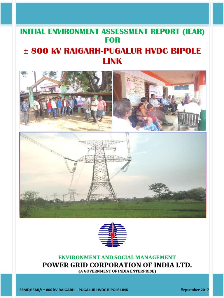IEAR of 800 KV HVDC Bipole Link Raigarh - Pugalur | PDF | Nature