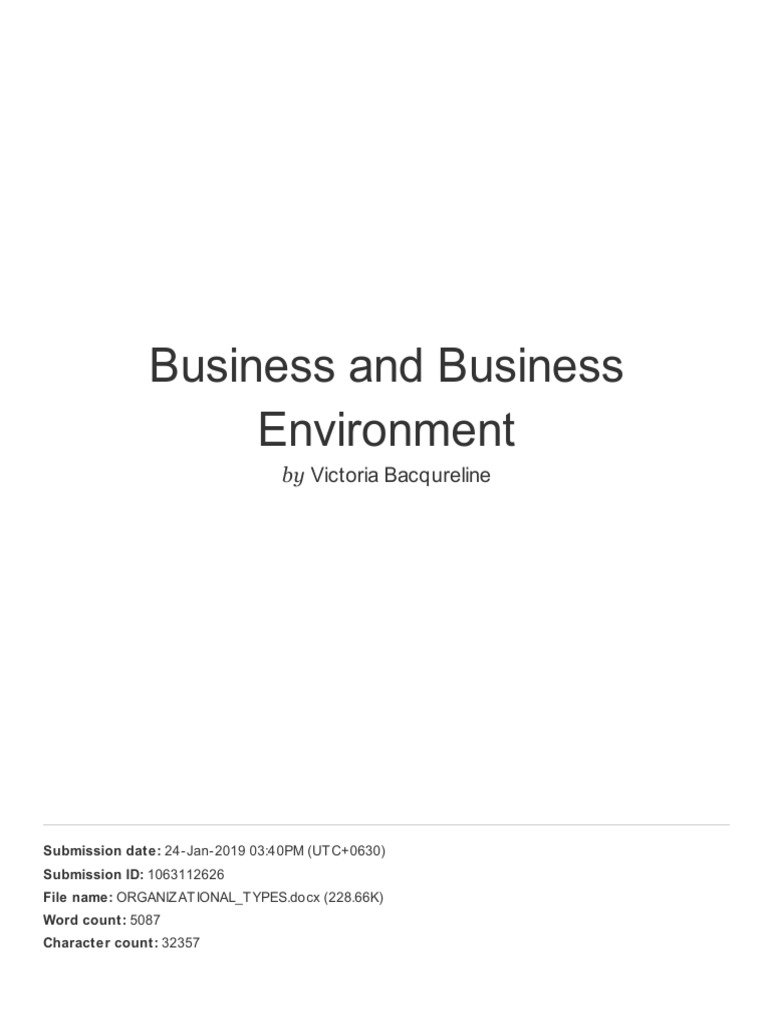 Business and Business Environment | PDF