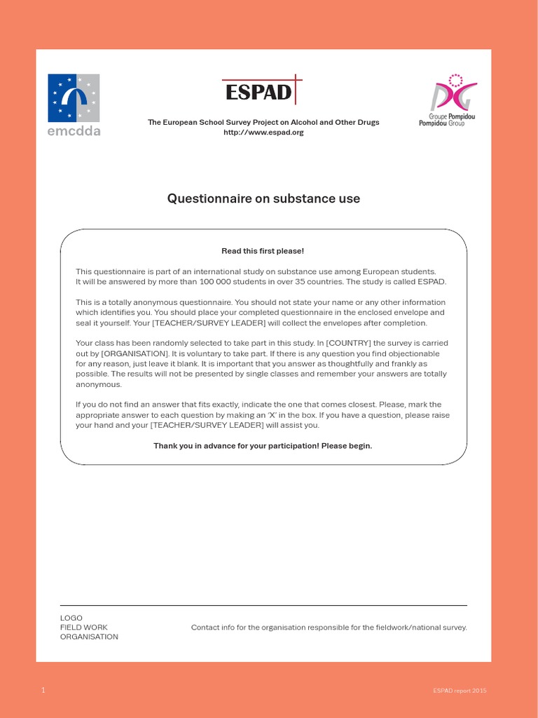 Addiction Screening Questionnaire | PDF | Alcoholic Drinks | Drink