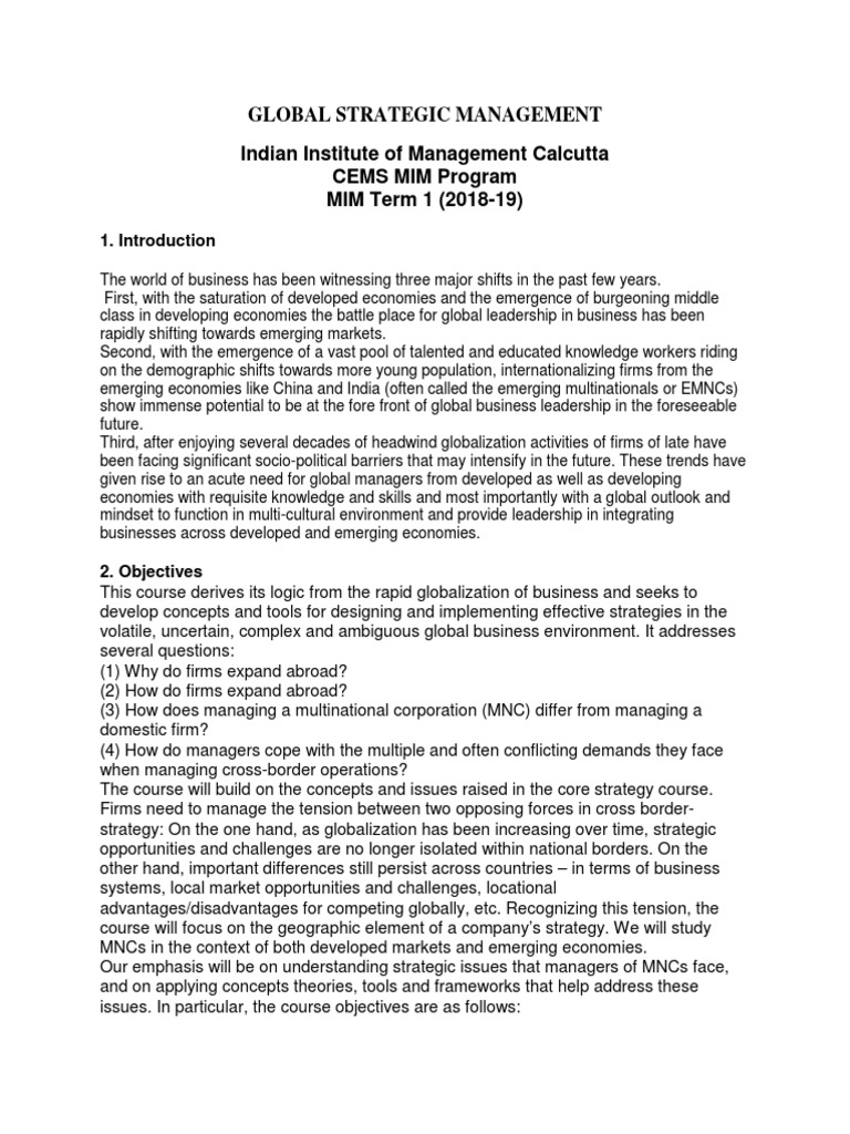 global_strategic_management_1.pdf | Strategic Management | Mergers And ...