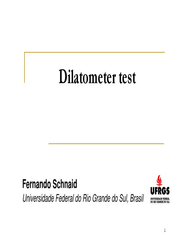 Dilatometer Test: Fernando Schnaid | PDF | Materials Science | Civil ...