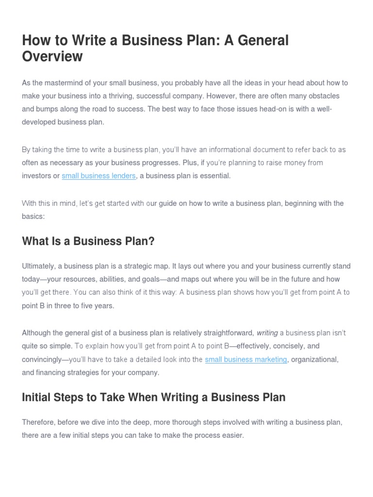 How To Write A Business Plan 1 | PDF | Business Plan | Market Analysis