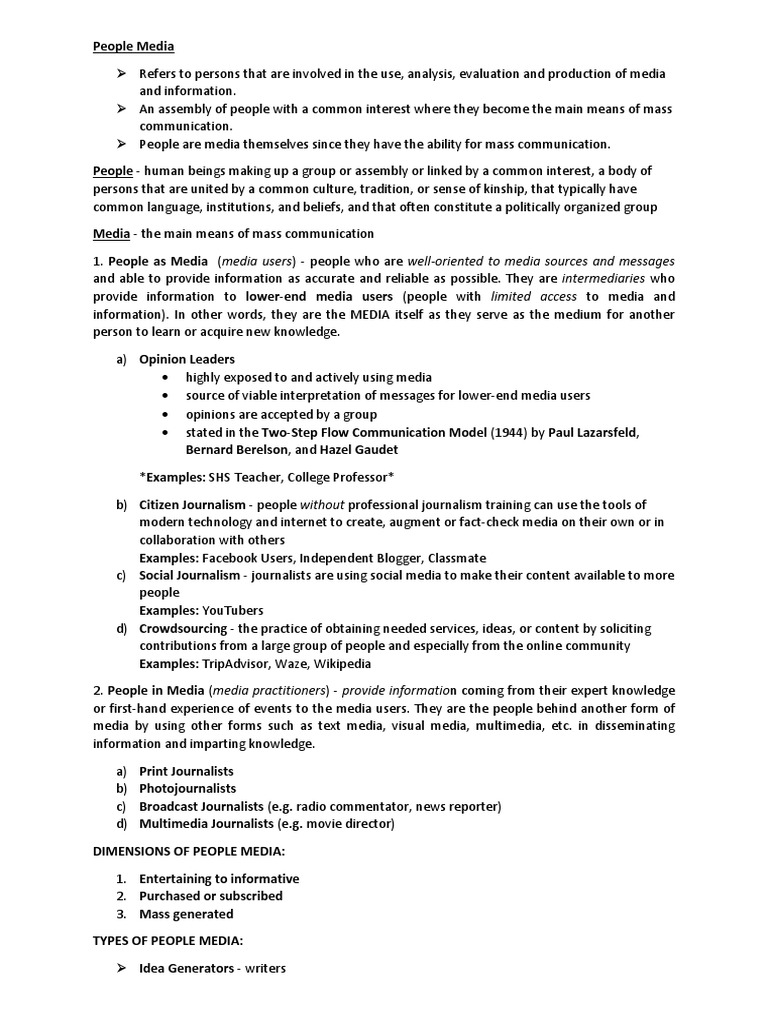 People as Media - How Humans Communicate Ideas | PDF | Mass Media ...