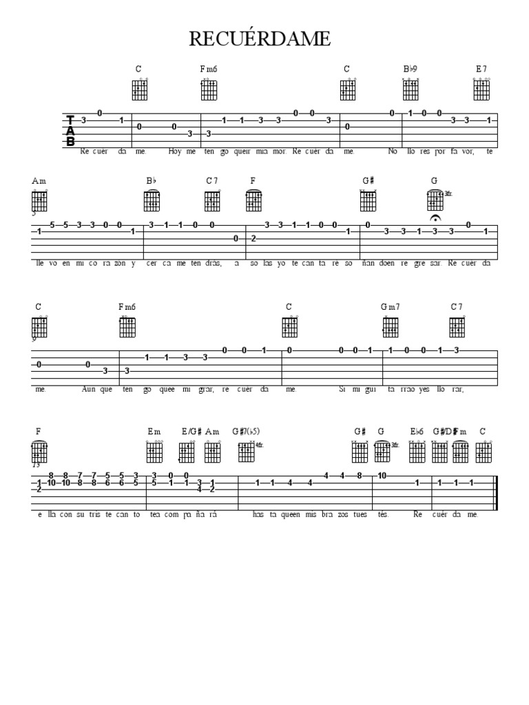 Recuérdame - Coco | PDF