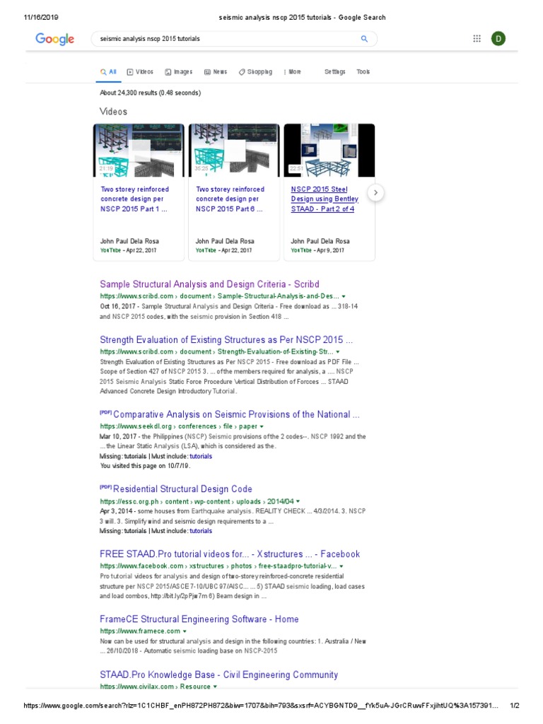 Seismic Analysis NSCP 2015 Tutorials - Google Search | PDF | You Tube | Structural Analysis