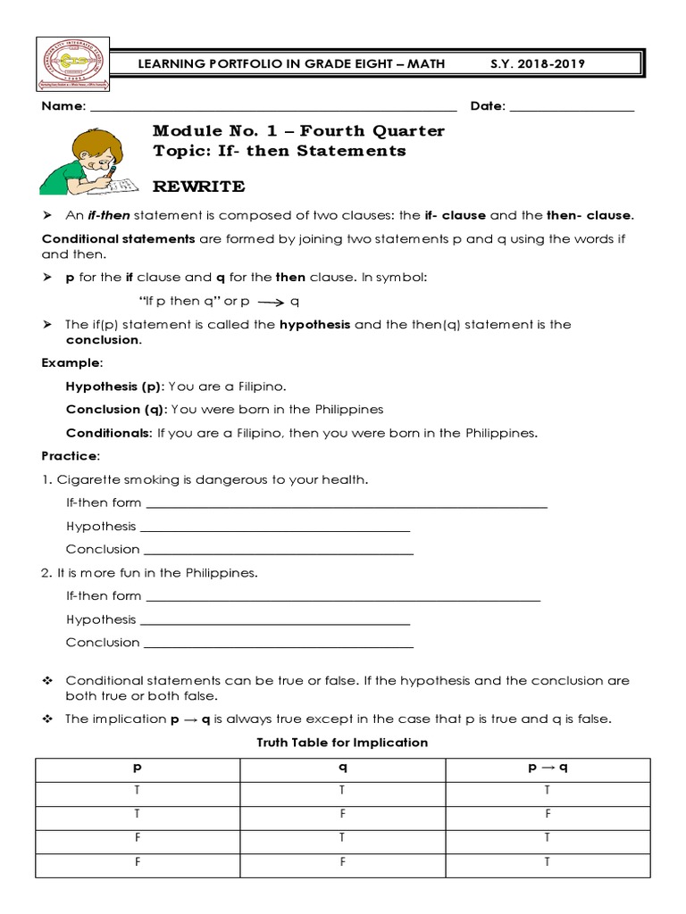 Module About If-Then Statements | PDF | Logical Consequence | Logic