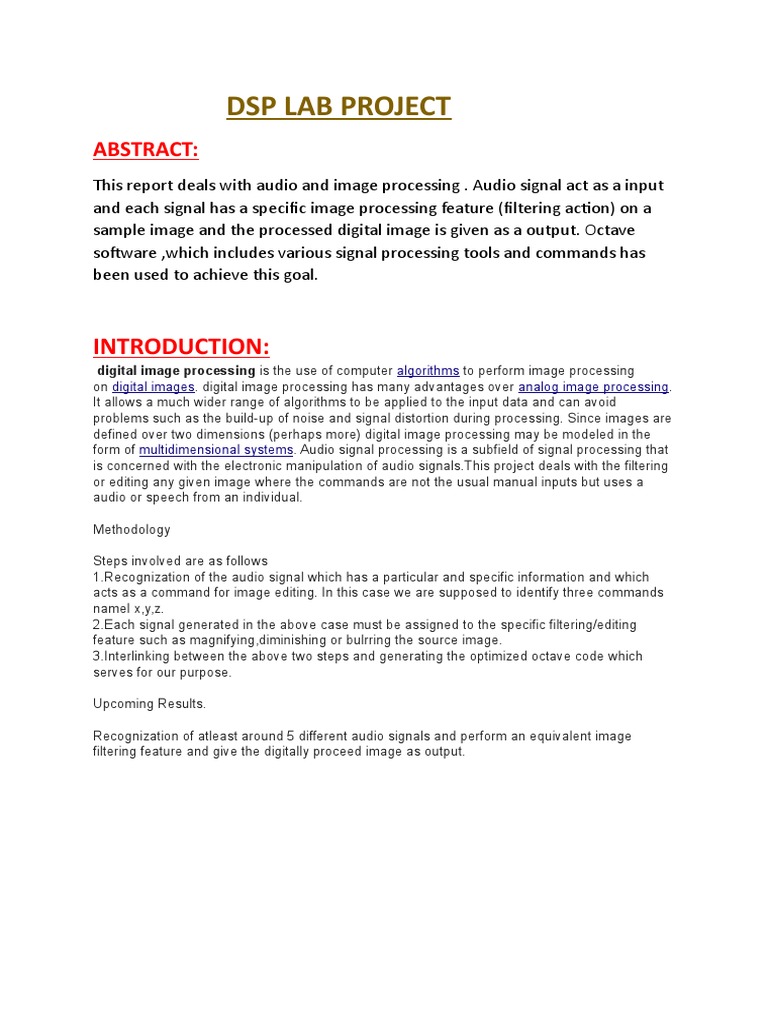 DSP Lab Project | PDF