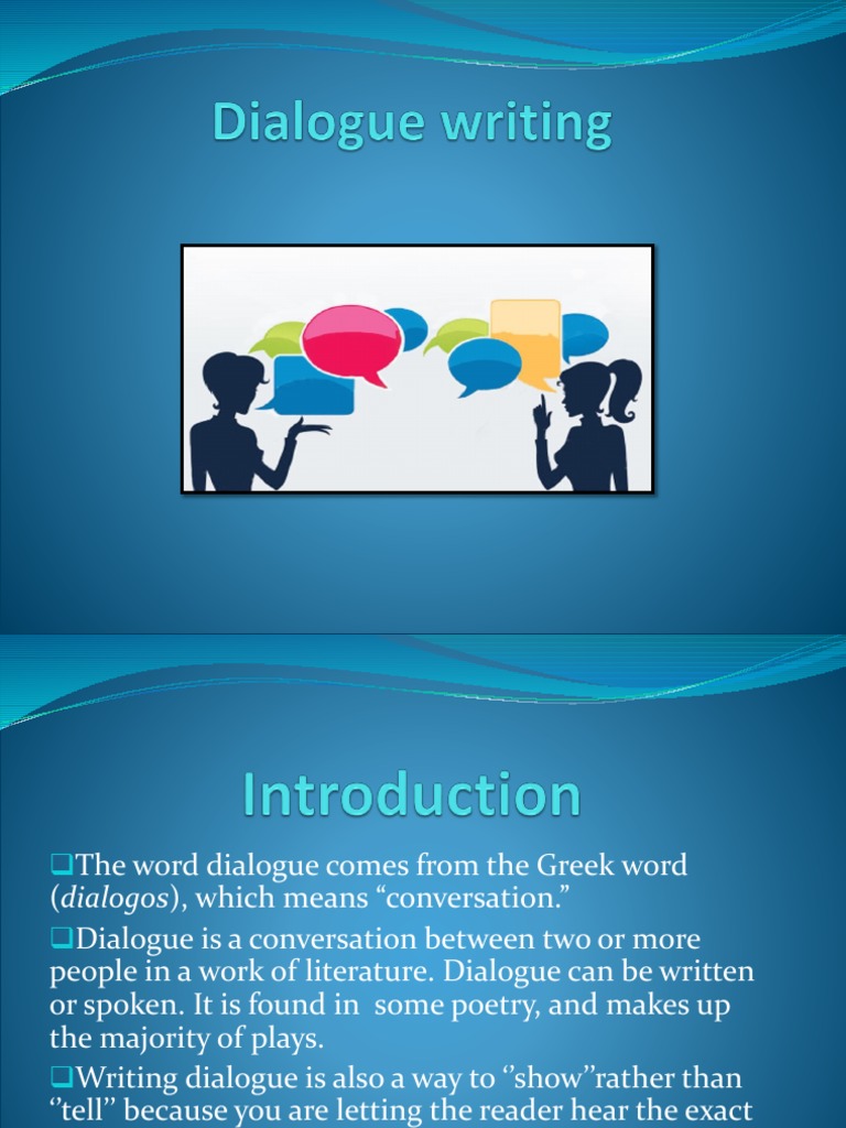 Dialogue Writing | PDF | Dialogue | Narrative