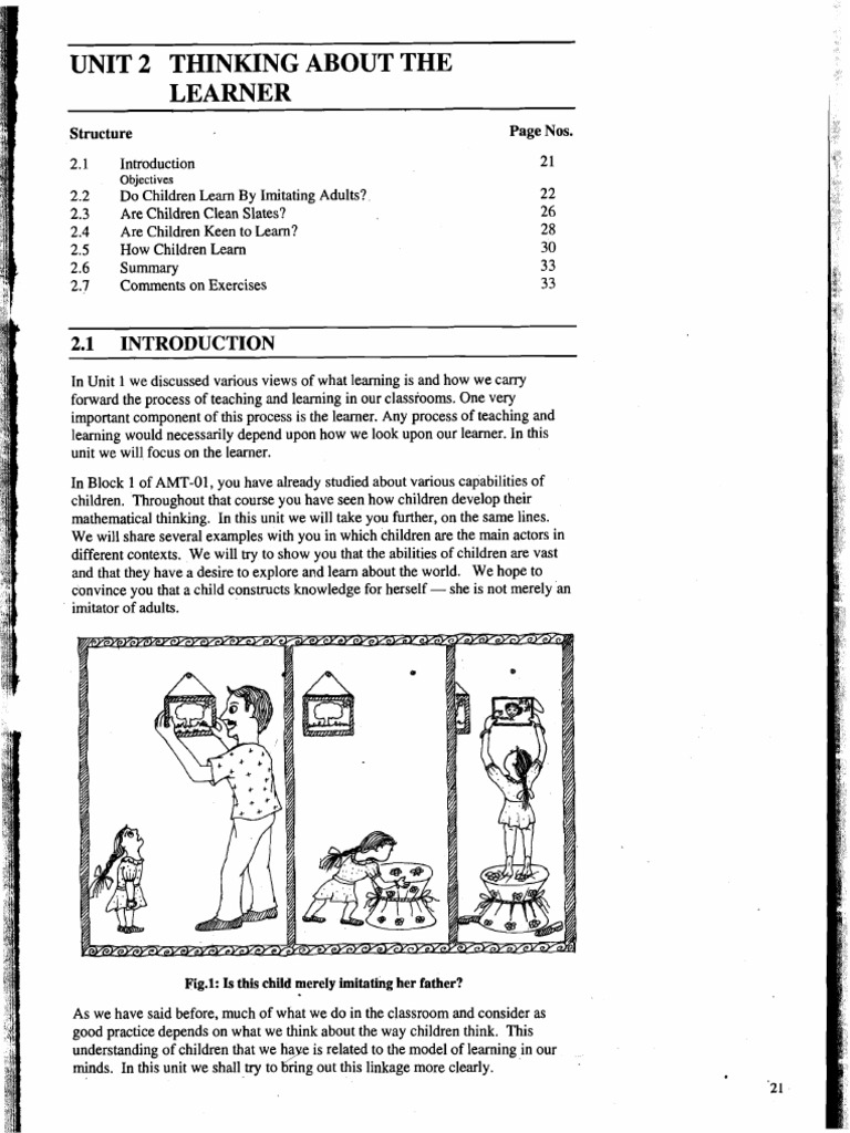 Unit 2 Thinking About The Learner: Structure | PDF | Imitation | Motivation