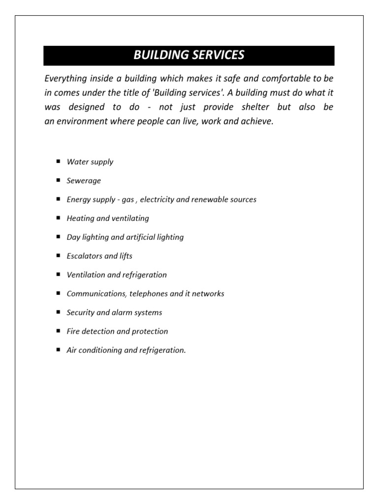 Building Services | PDF | Pipe (Fluid Conveyance) | Sanitary Sewer