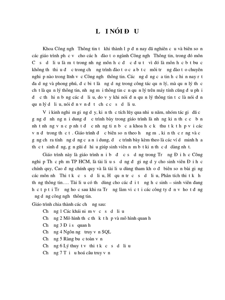 Giao Trinh CSDL | PDF