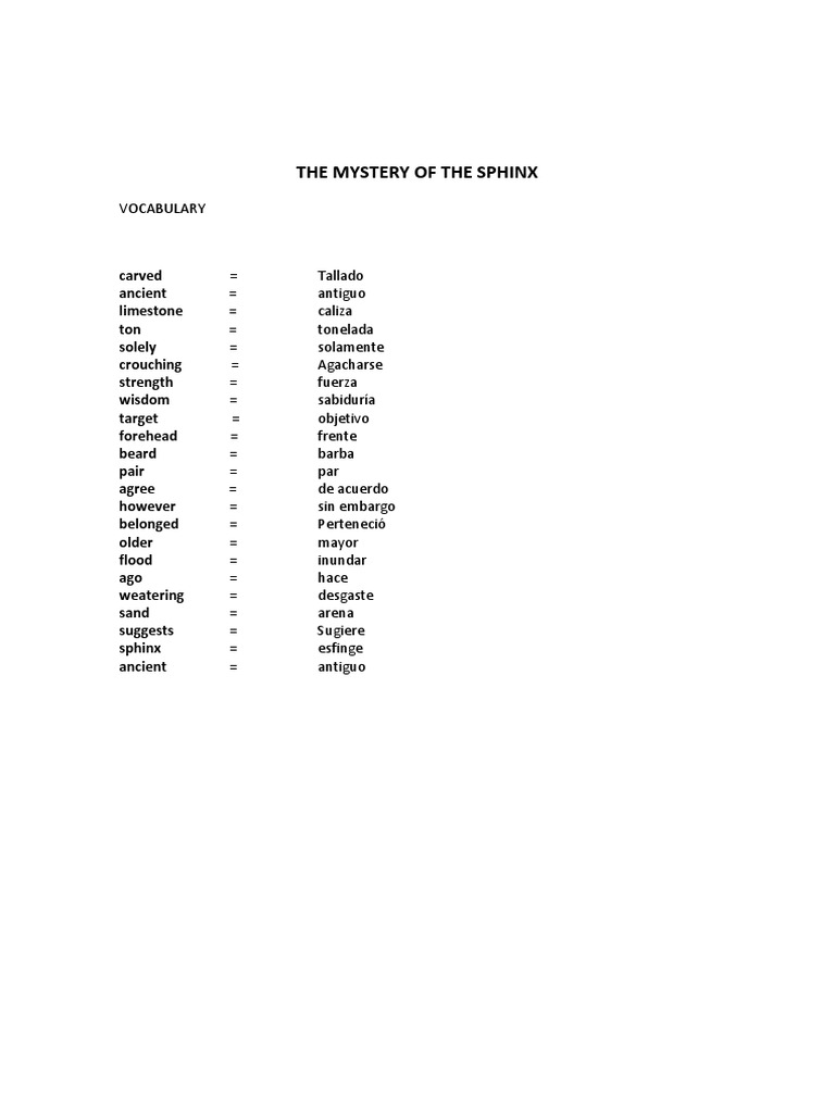 The Mystery of The Sphinx | PDF