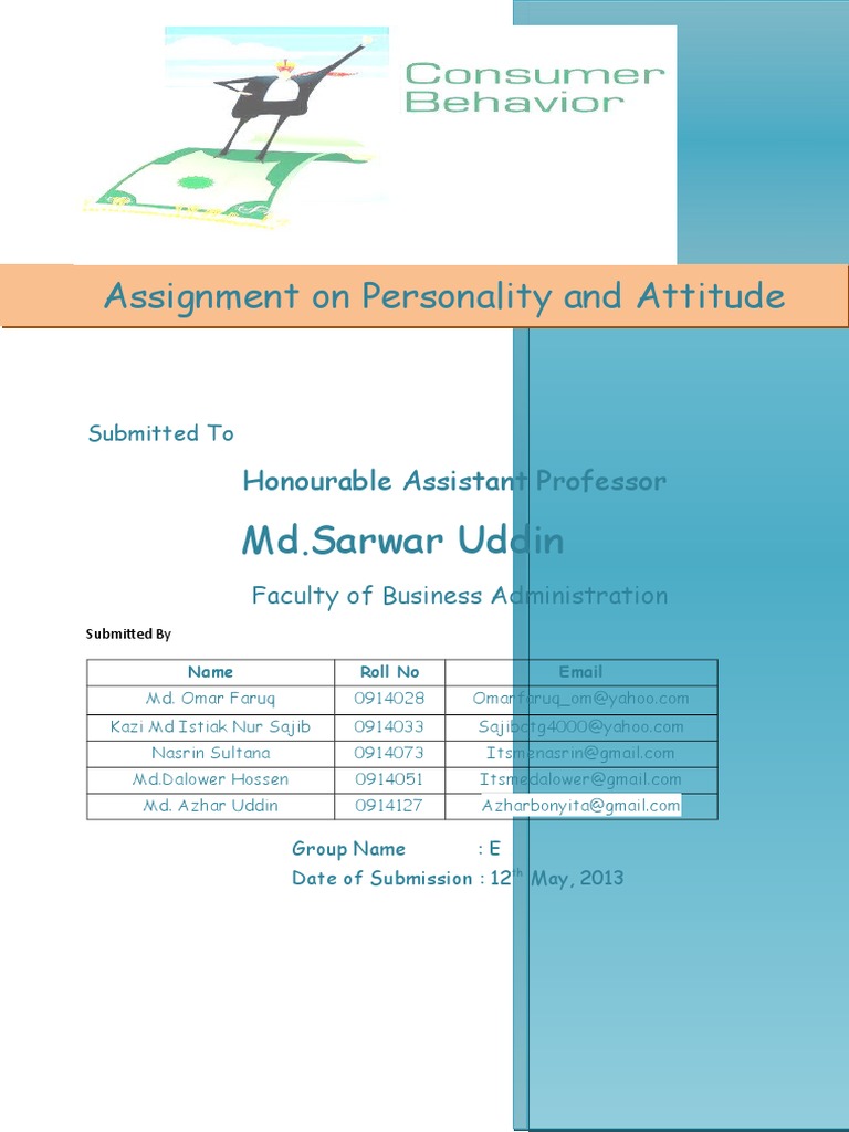 MD - Sarwar Uddin: Assignment On Personality and Attitude | PDF | Likert Scale | Classical ...